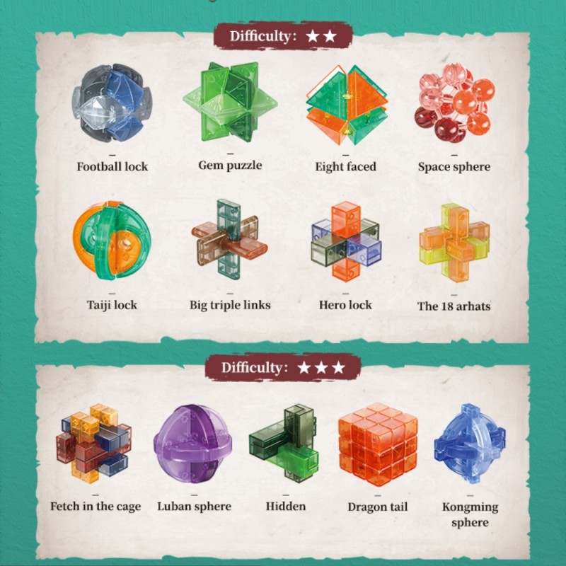 Pack Qiyi Kongming Lock (18 Puzzle) – Edición Limitada 🎯