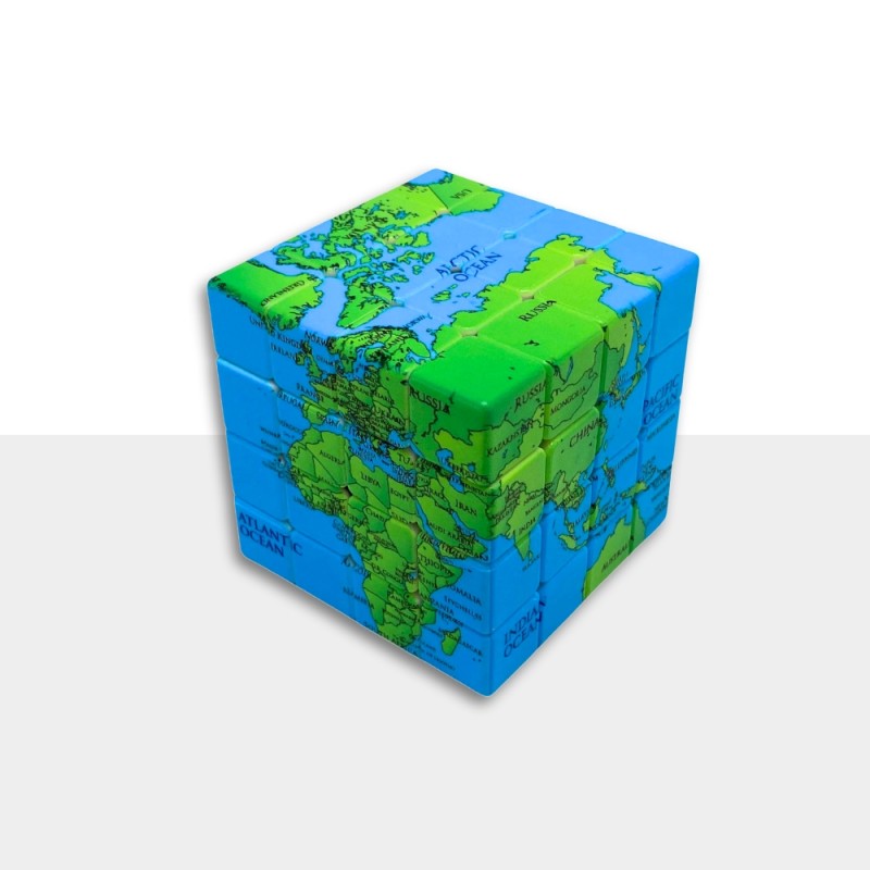 Cubo 4x4 Mapa Físico de la Tierra - Reto y Geografía en un Cubo 🌏