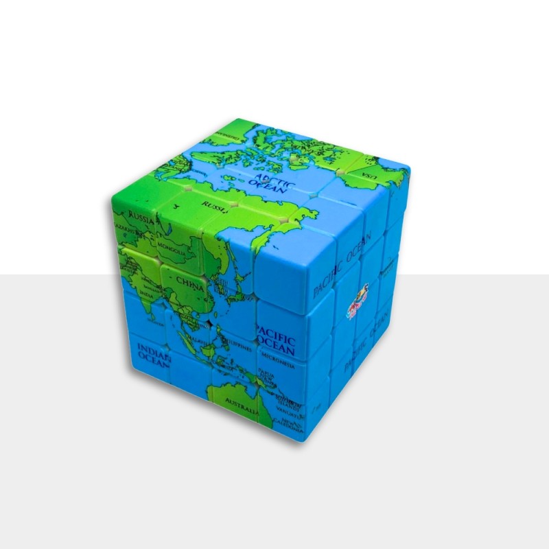 Cubo 4x4 Mapa Físico de la Tierra - Reto y Geografía en un Cubo 🌏