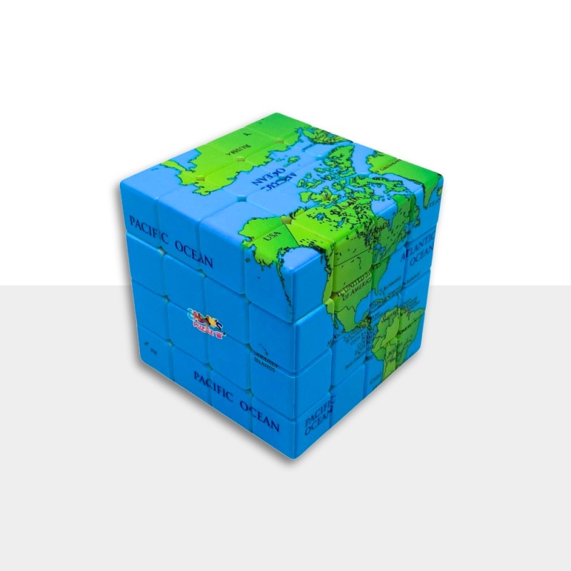 Cubo 4x4 Mapa Físico de la Tierra - Reto y Geografía en un Cubo 🌏