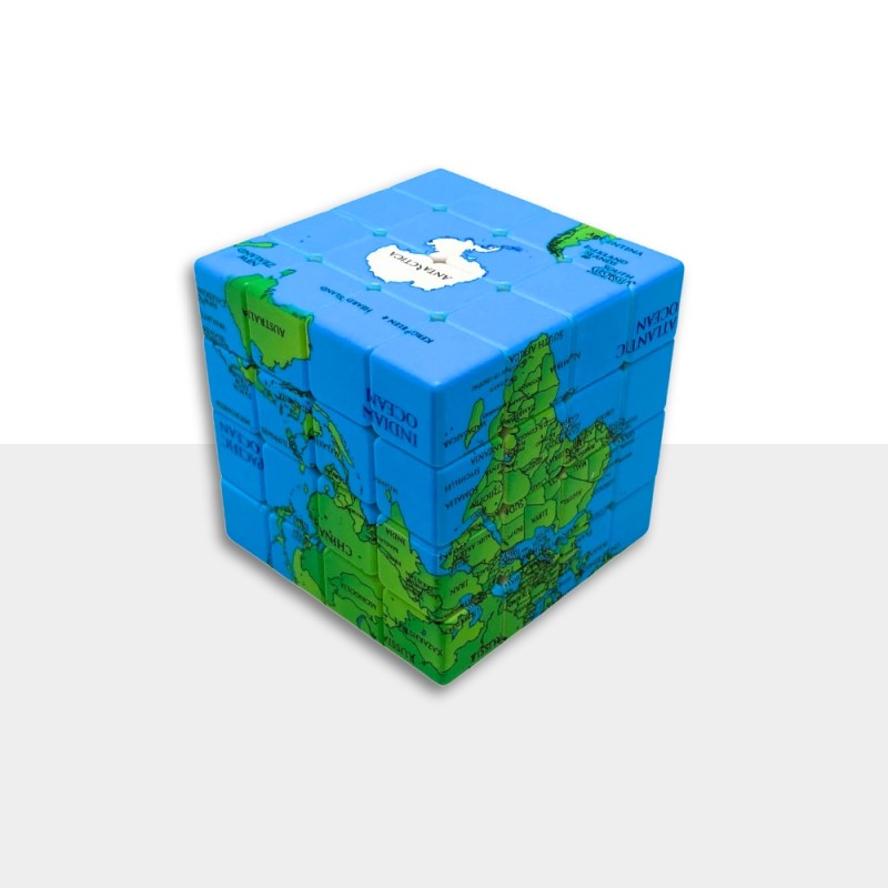 Cubo 4x4 Mapa Físico de la Tierra - Reto y Geografía en un Cubo 🌏