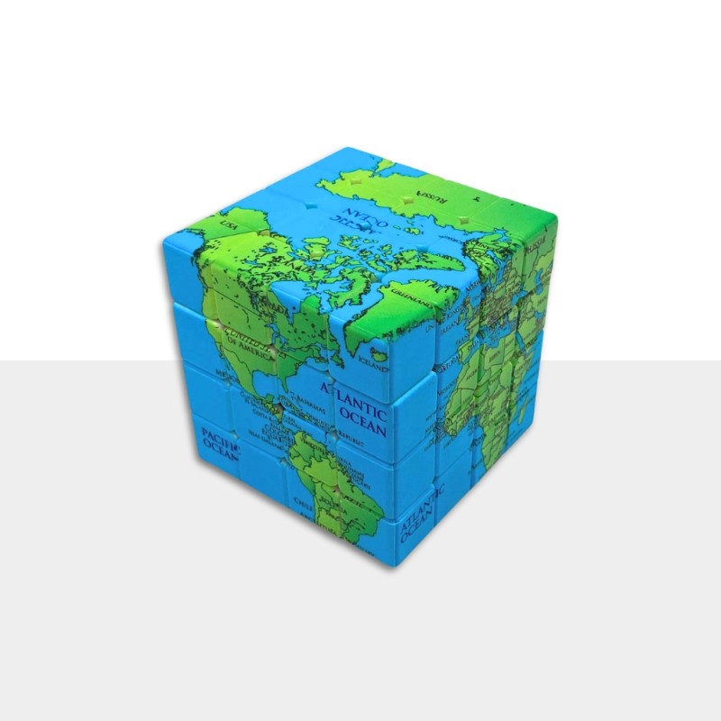 Cubo 4x4 Mapa Físico de la Tierra - Reto y Geografía en un Cubo 🌏