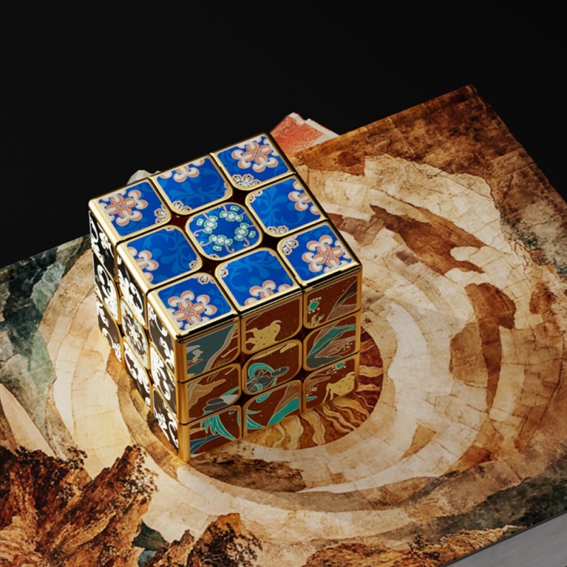 Z-Cube Golden Mogao-Caves 3x3 Magnético - Arte y velocidad en un 3x3