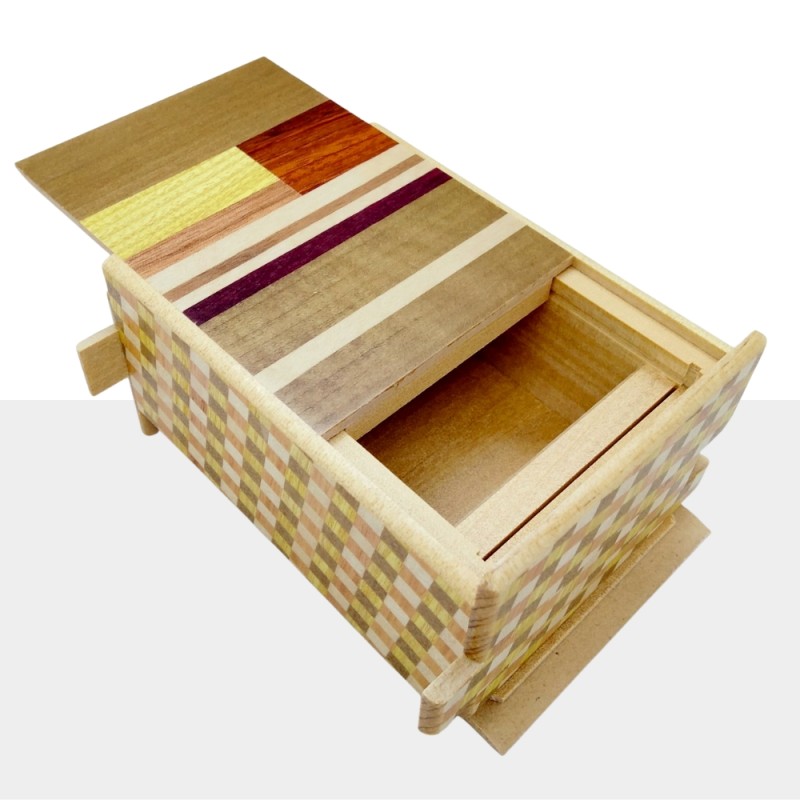 Caja secreta japonesa Yosegi Creative 4 sun 18 etapas – Arte en madera