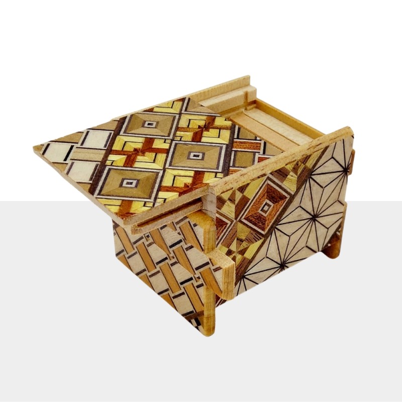 Caja secreta japonesa mini Yosegi Mame – 12 pasos de puro ingenio