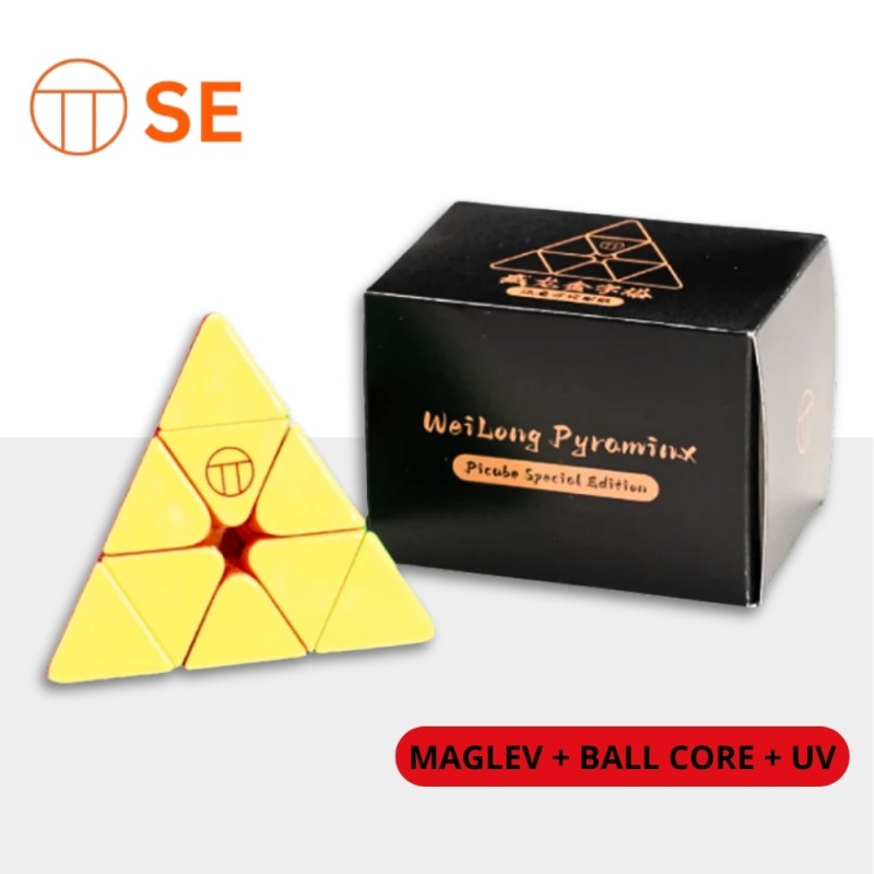 PiCube WeiLong Pyraminx SE – MagLev + 10 Core Magnets + UV