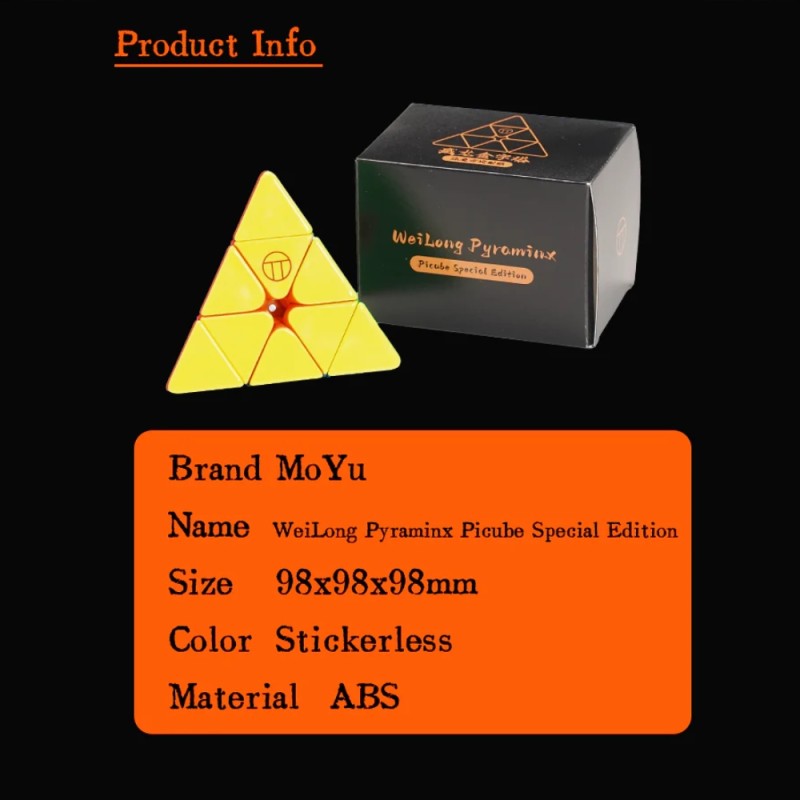 PiCube WeiLong Pyraminx SE – Magnetic + 10 Core Magnets + UV