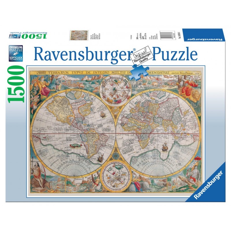 Puzzle Ravensburger Mapa del Mundo 1594 1500 piezas - Historia 🌍
