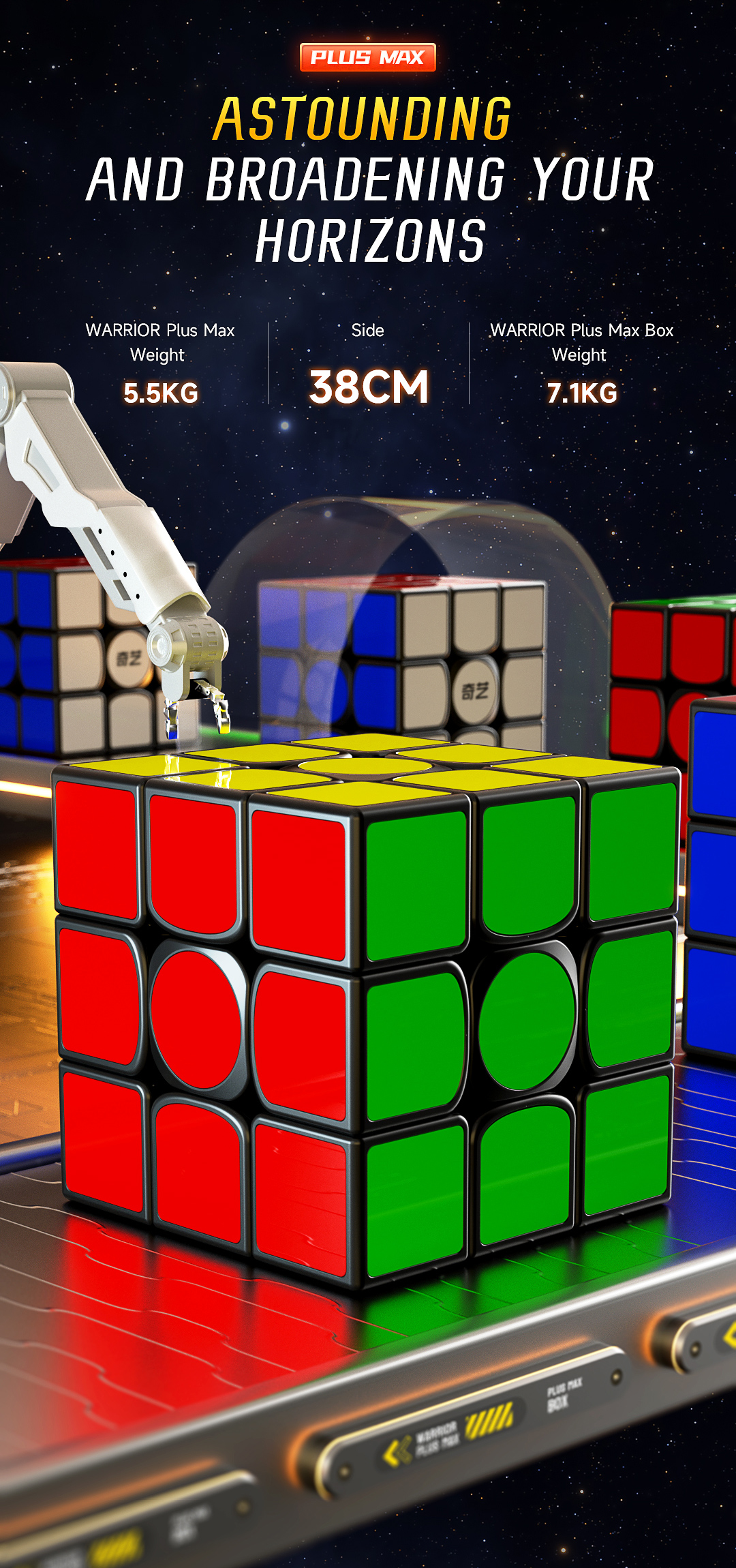 QiYi Warrior Plus Max Box 3x3 (38cm) - Gigante entre Cubos! 🌟